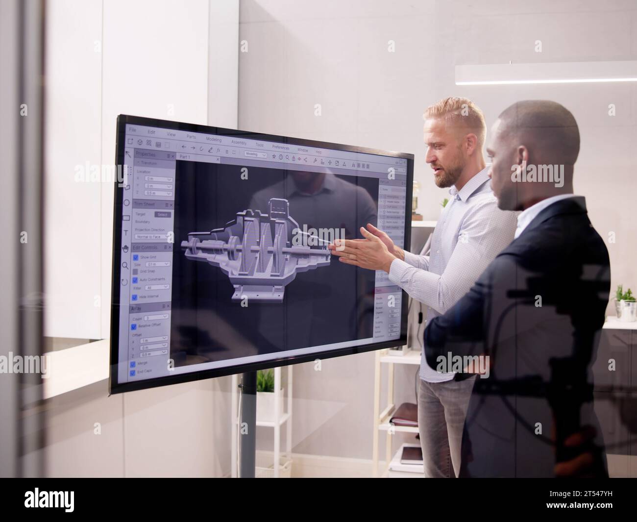 Engineer Doing 3D CAD Model Design On Computer At Factory Stock Photo - Alamy