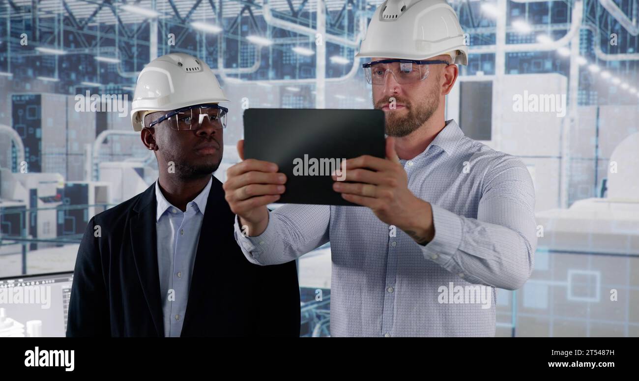 Virtual Reality And Digital Manufacturing. Futuristic Factory ...