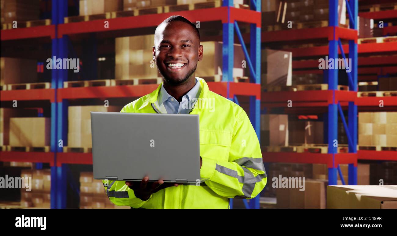 Digital Warehouse And Logistics Store. Staff Working Stock Photo - Alamy