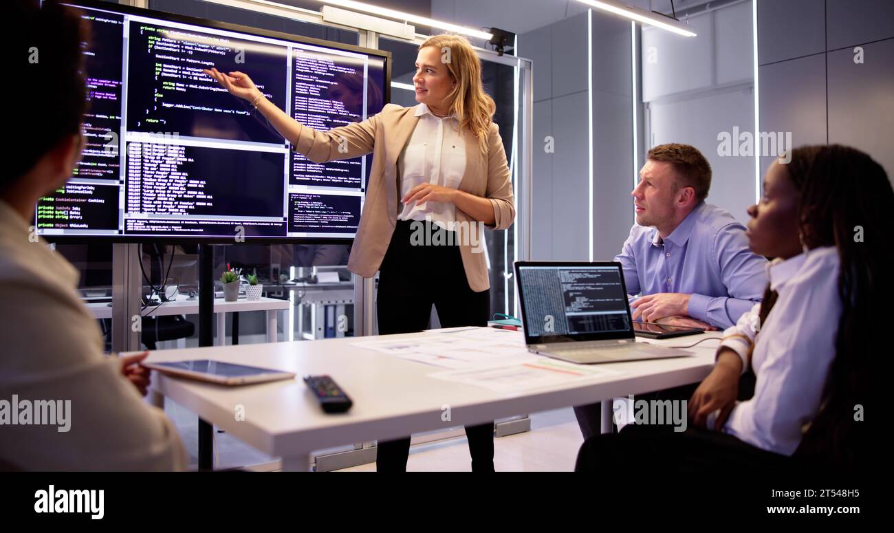 Developer Programmer Team Meeting. Brainstorming Website Technology Stock Photo - Alamy