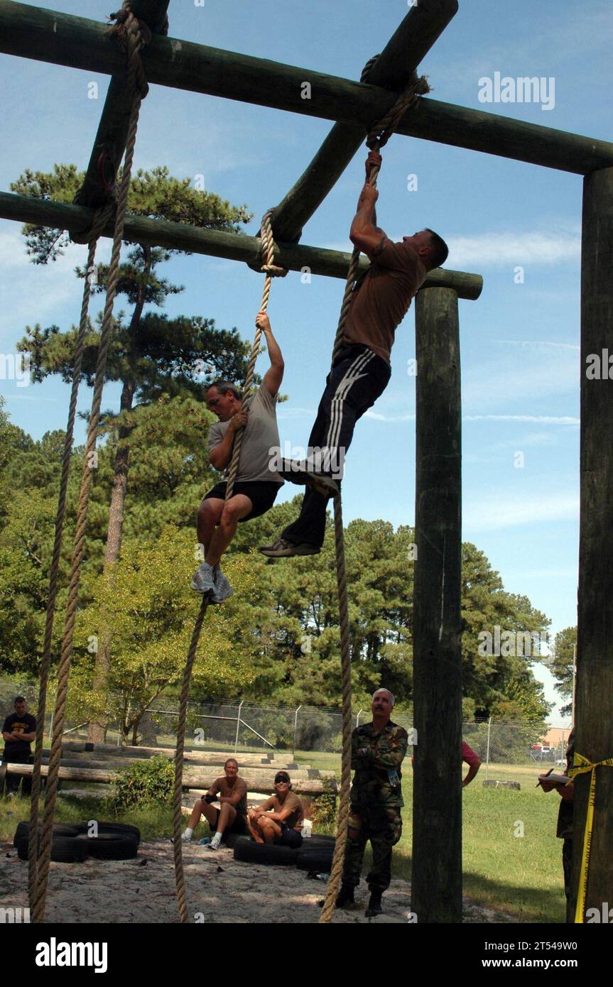 COMNECC, people, rope climb Stock Photo - Alamy