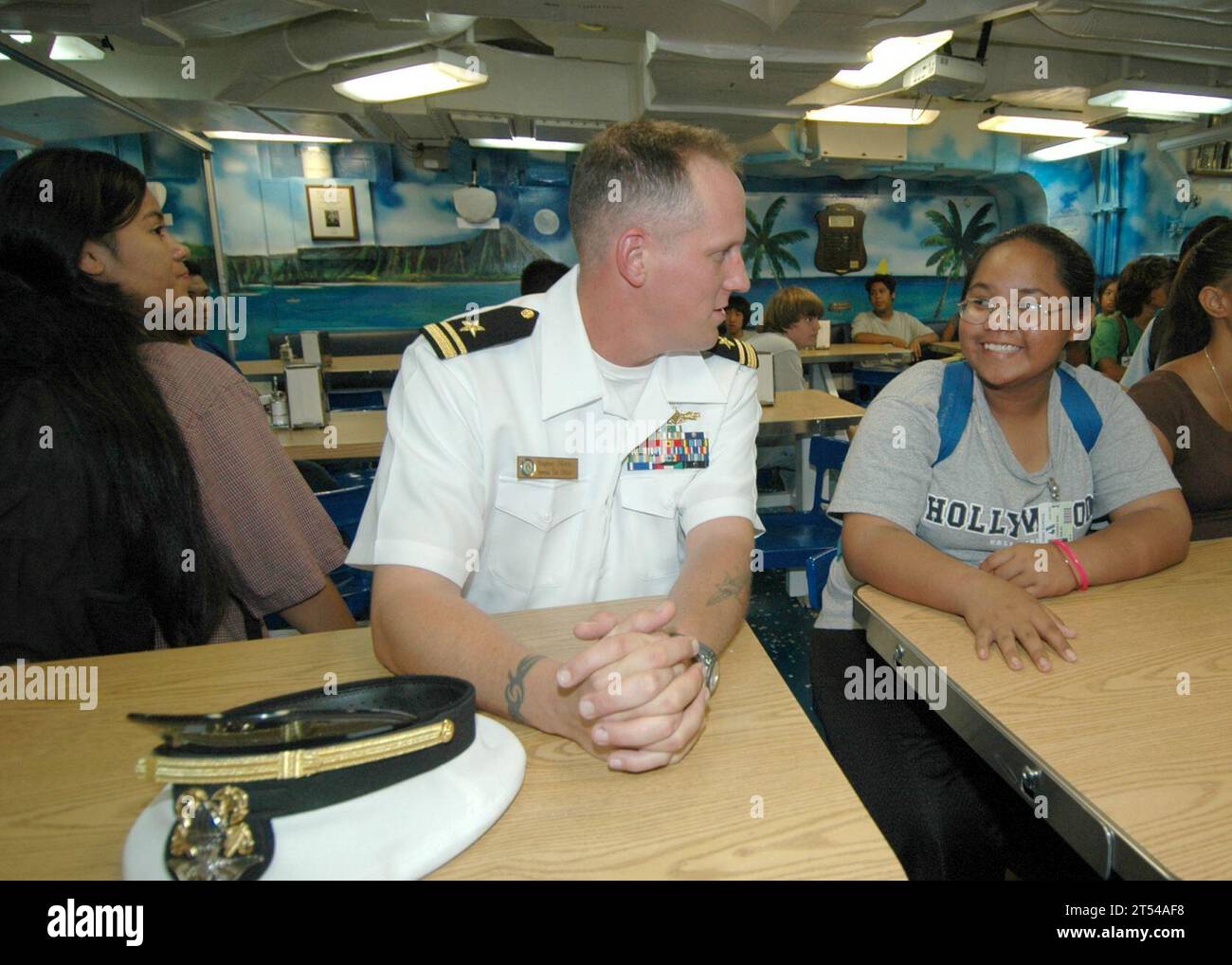 COMREL, ddg 70, mess deck, people, Sailor, students, USS Hopper Stock ...