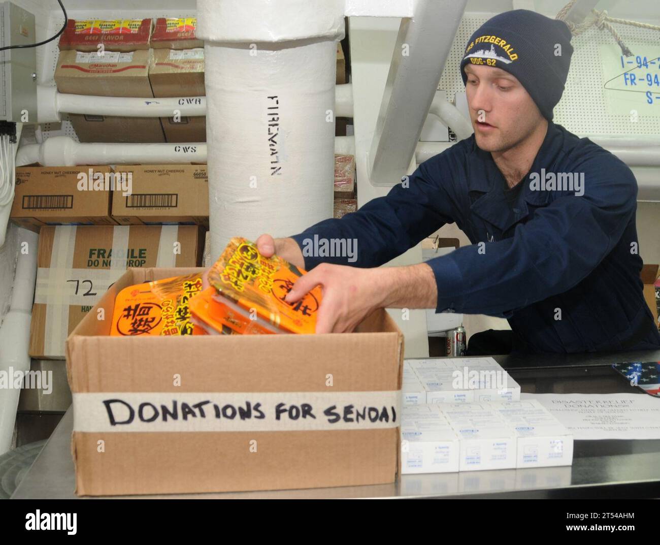 COMREL, destroyer, donation, Japan, Sailors, Sendai, U.S. Navy, USS ...