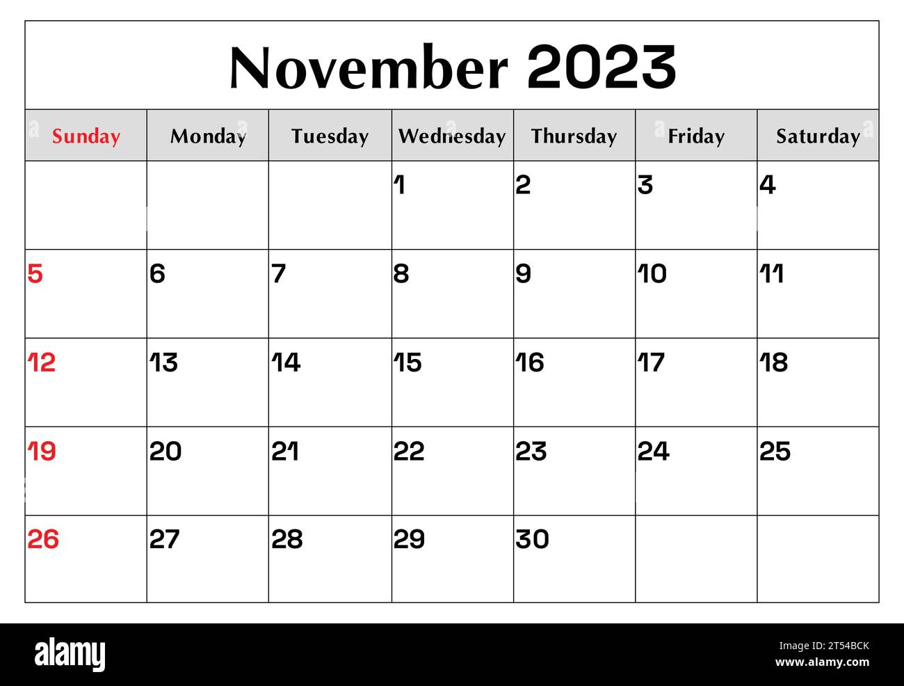 November 2023 calendar. Monthly planning for your business events ...