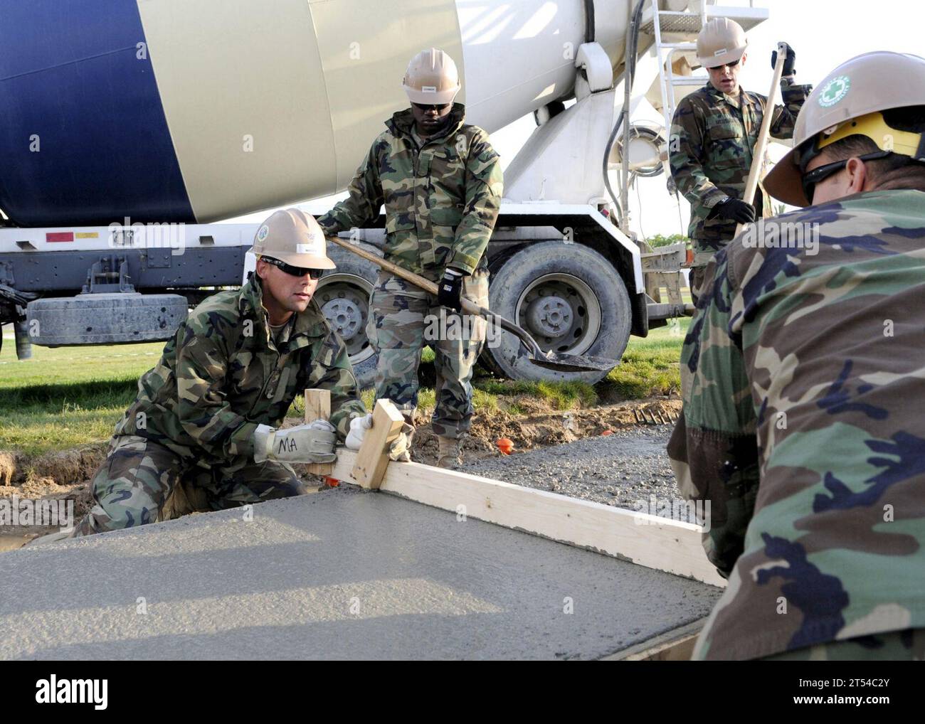 CONCRETE, NMCB 7, rota spain, screed board, SEABEES, sidewalk, U.S ...