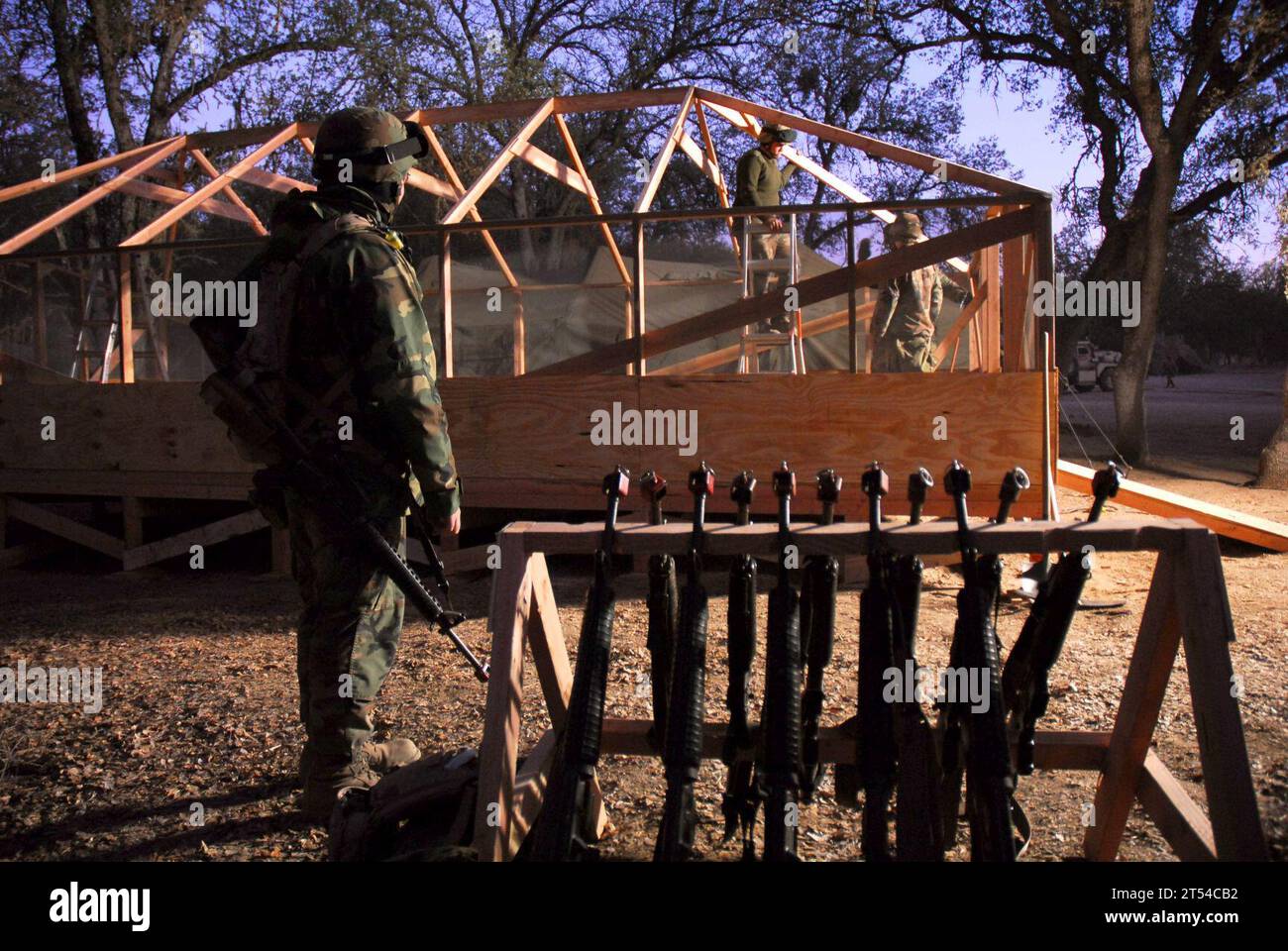 CONSTRUCTION, dusk, SEABEES, training, weapons Stock Photo - Alamy