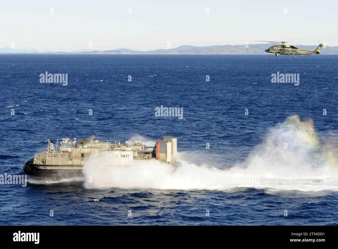 Coral Sea, landing craft air cushion, SH-60F Sea Hawk helicopter, the ...