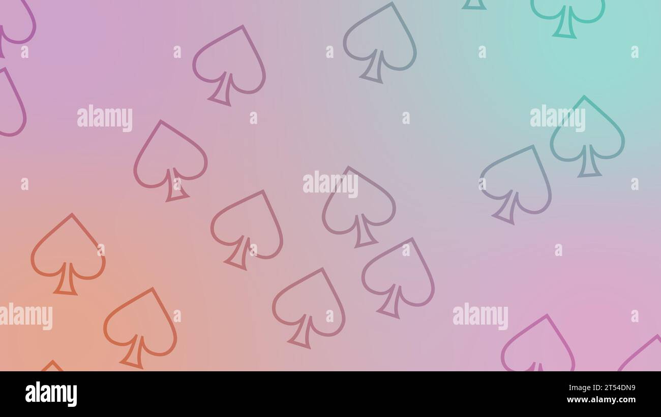 CG image of pastel-colored background including spade shaped object ...
