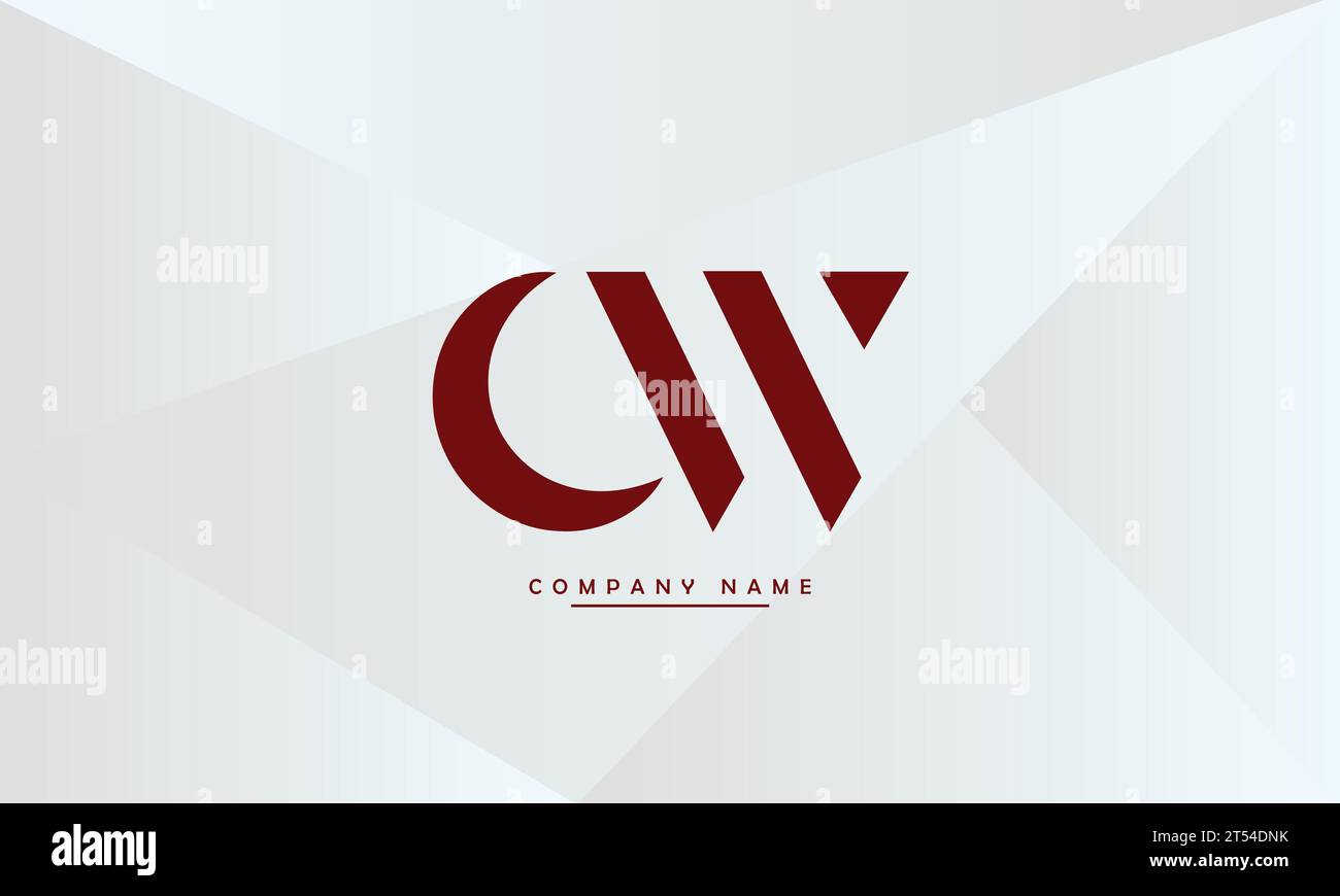 Cw minimal logo design Stock Vector Images - Alamy