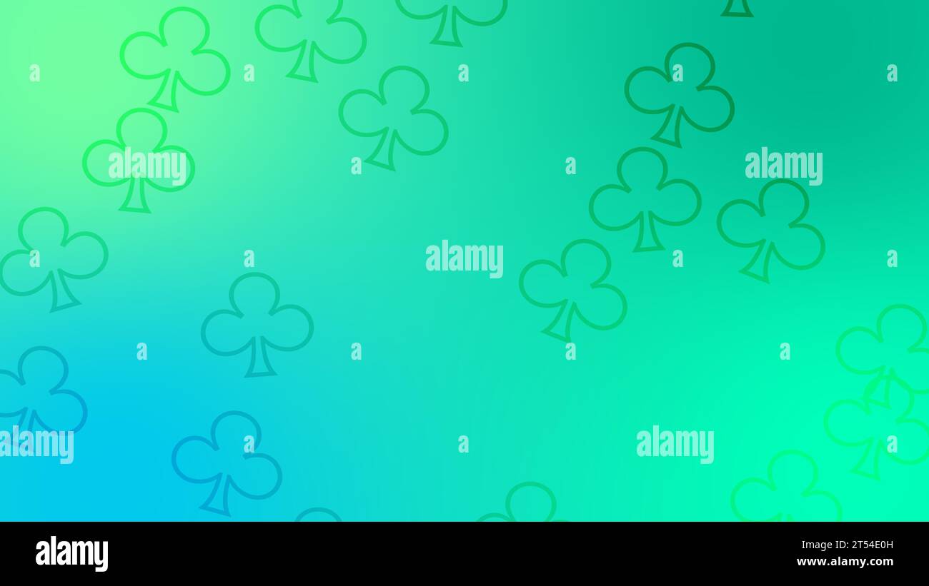 CG image of green and cyan background including clover shaped object ...