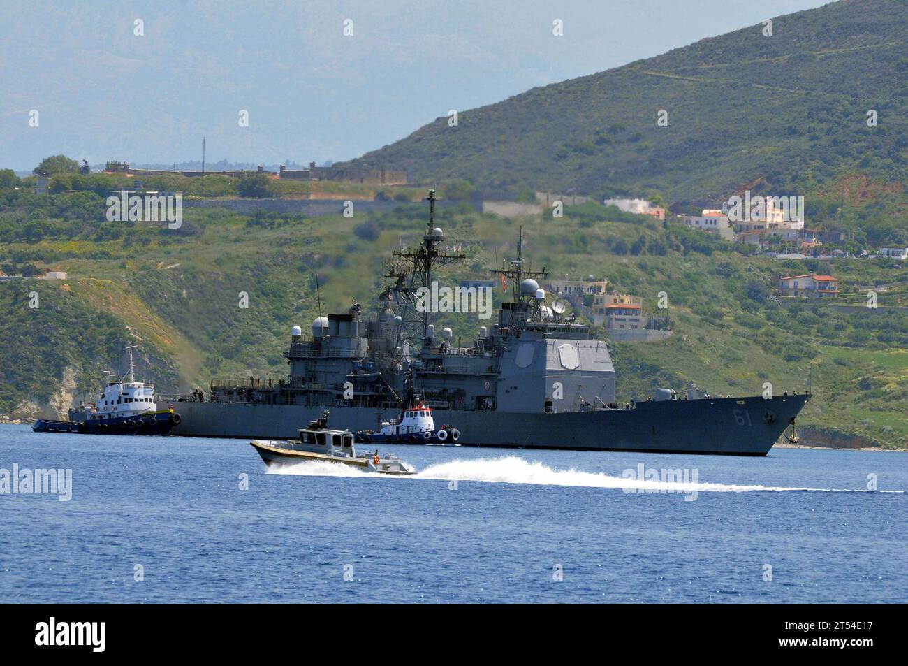 Crete, Greece, Guided-missile cruiser, navy, port visit, Souda Bay, U.S ...