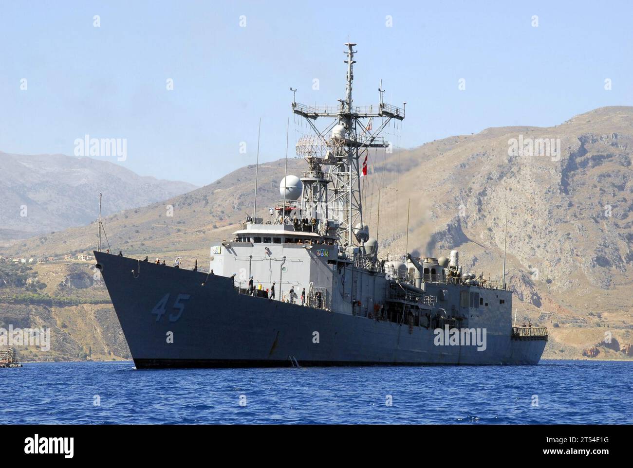 Crete, Greece, Souda Bay, USS De Wert (FFG 45 Stock Photo - Alamy