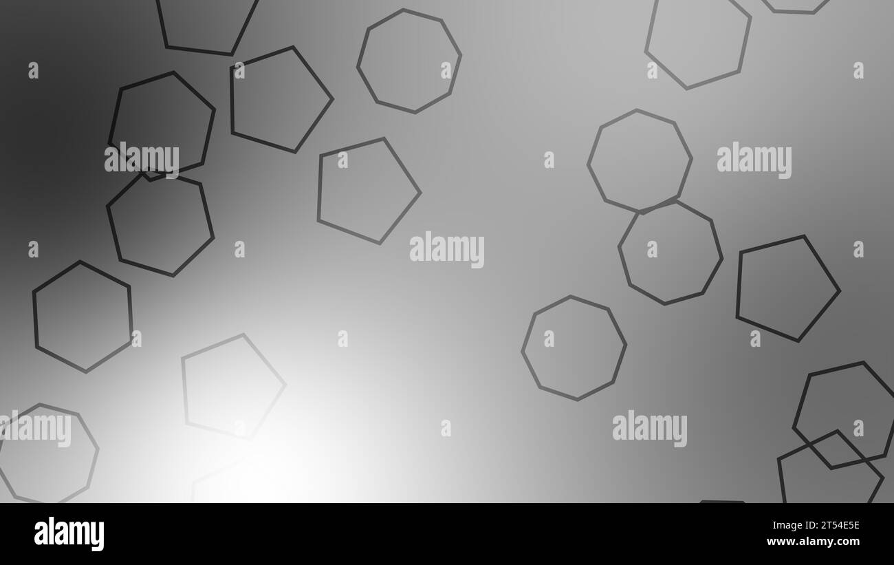 CG image of black and white background including polygon shaped object ...