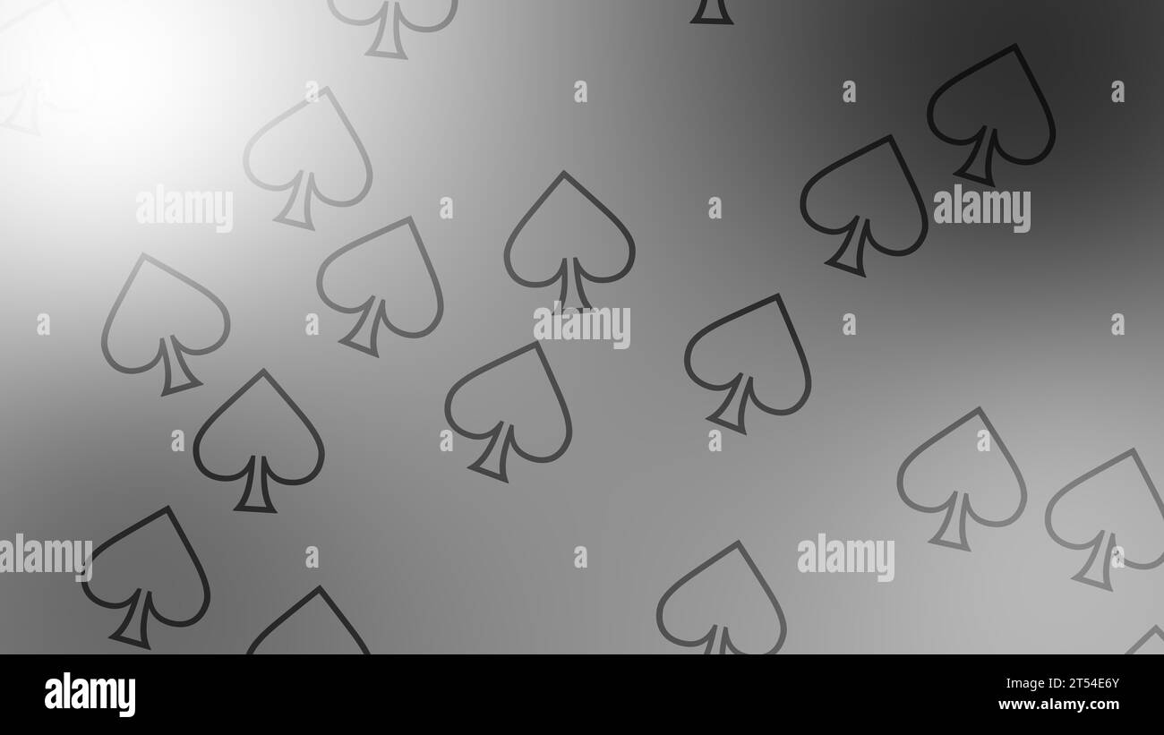 CG image of black and white background including spade shaped object ...