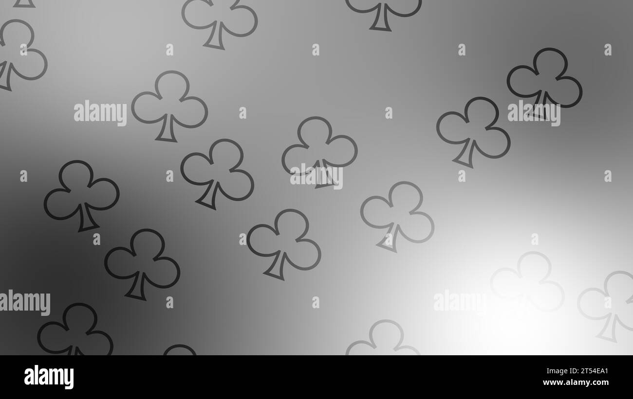 CG image of black and white background including clover shaped object ...