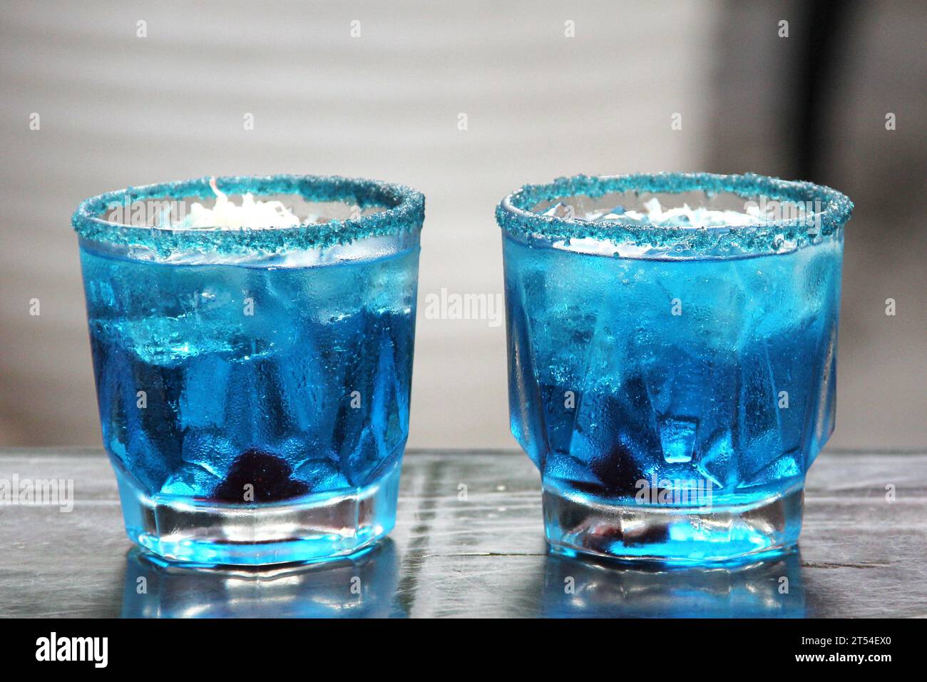Popular alcoholic drink in Mexico called Azulitos or Pitufos prepared ...