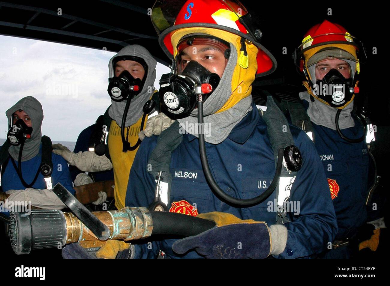 CVN 68, Fire Drill Stock Photo - Alamy