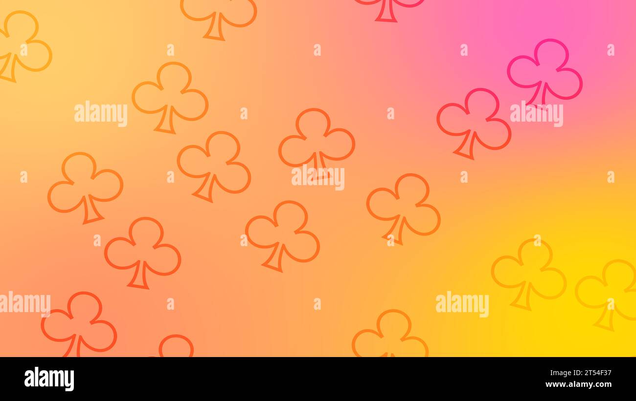 CG image of yellow and magenta background including clover shaped ...