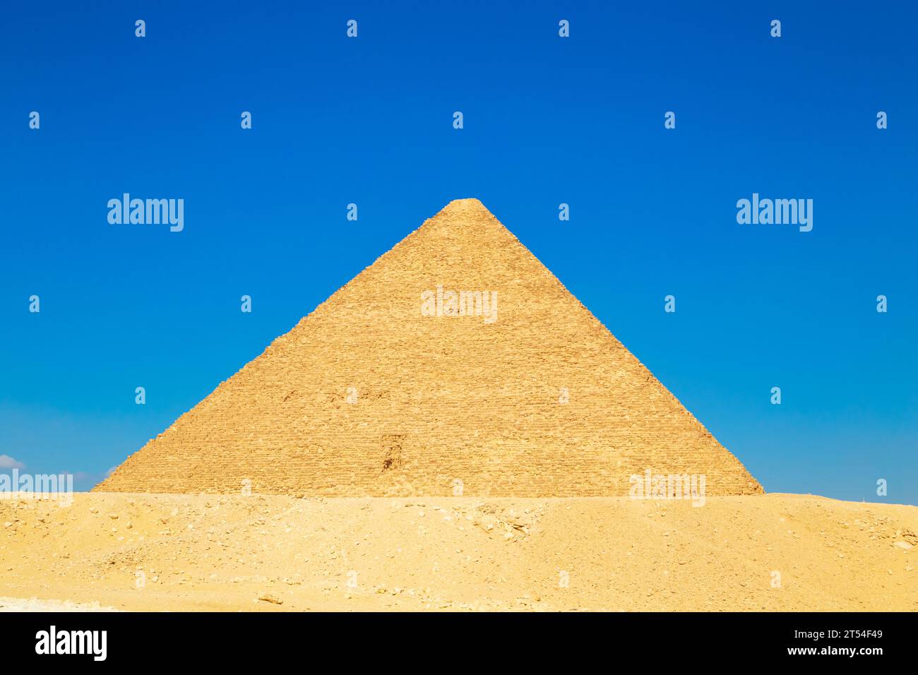 Great Egyptian pyramids. The Pyramid of Cheops. A desert landscape, the ...