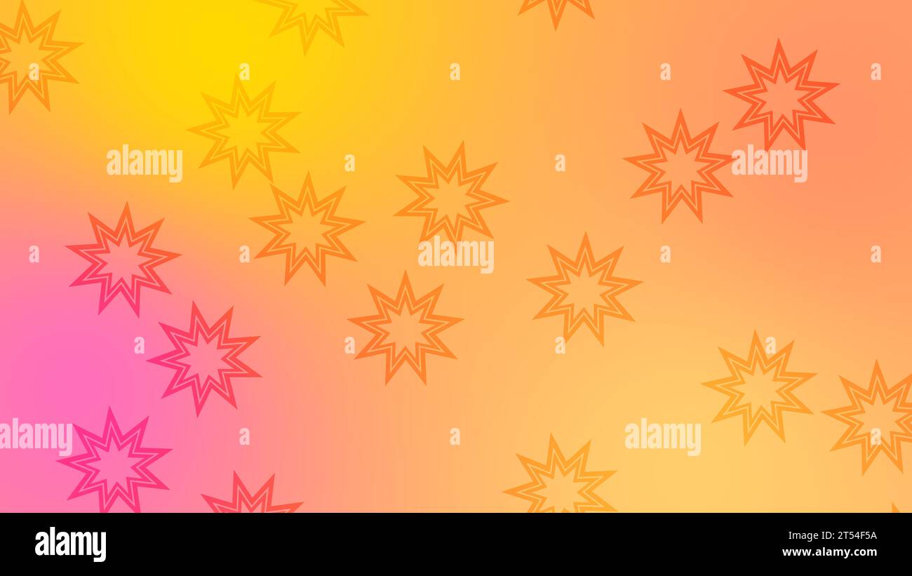 CG image of yellow and magenta background including star shaped object ...