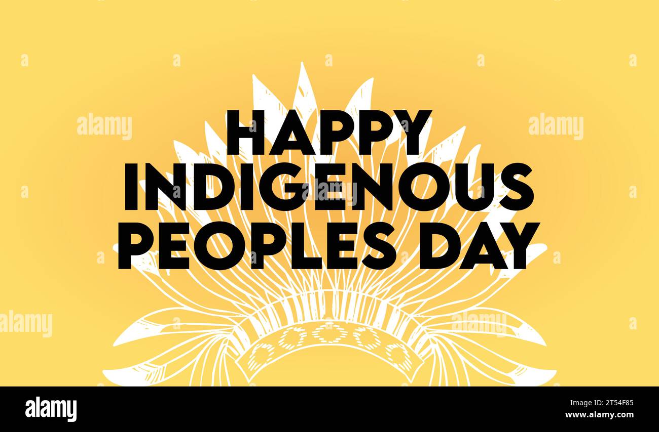 Happy indigenous peoples day yellow background Vector Image Stock ...