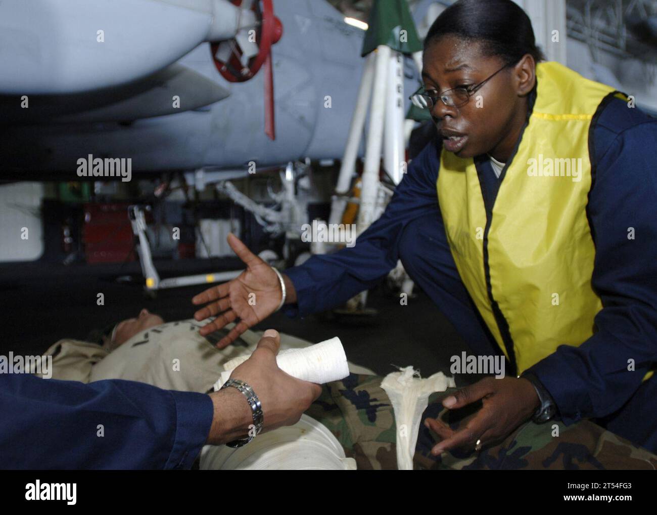 CVN 73, female, george washington, mass casulty drill, training Stock ...