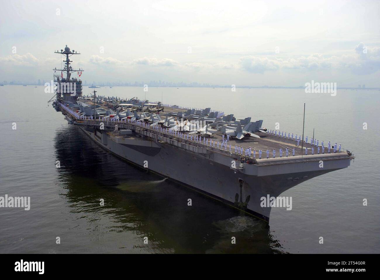CVN 73, Manila, manning the rails, Philippines, U.S. Navy, USS George ...