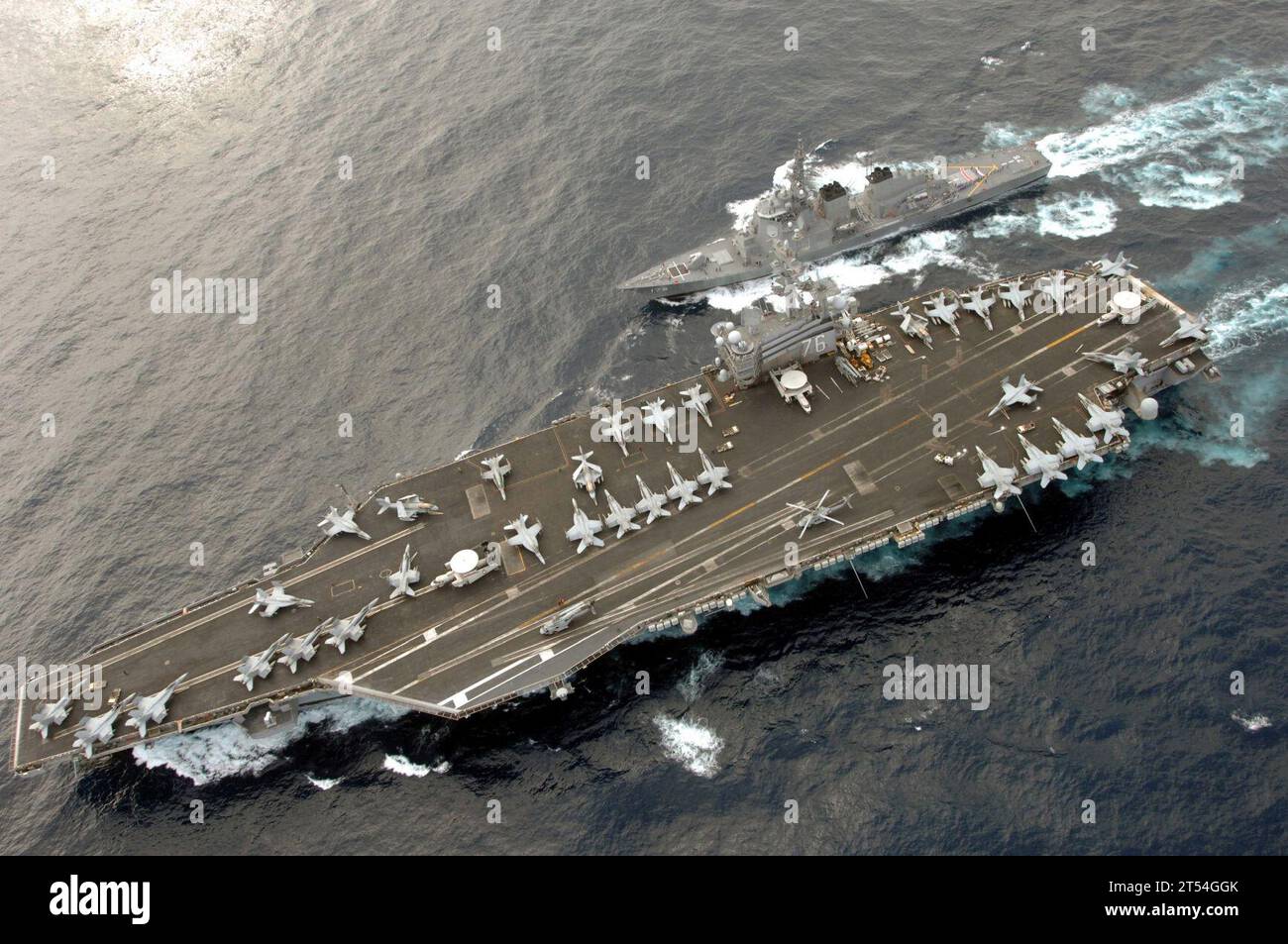 CVN 76, dd 175, fas, fueling at sea, japan maritime self defense force ...
