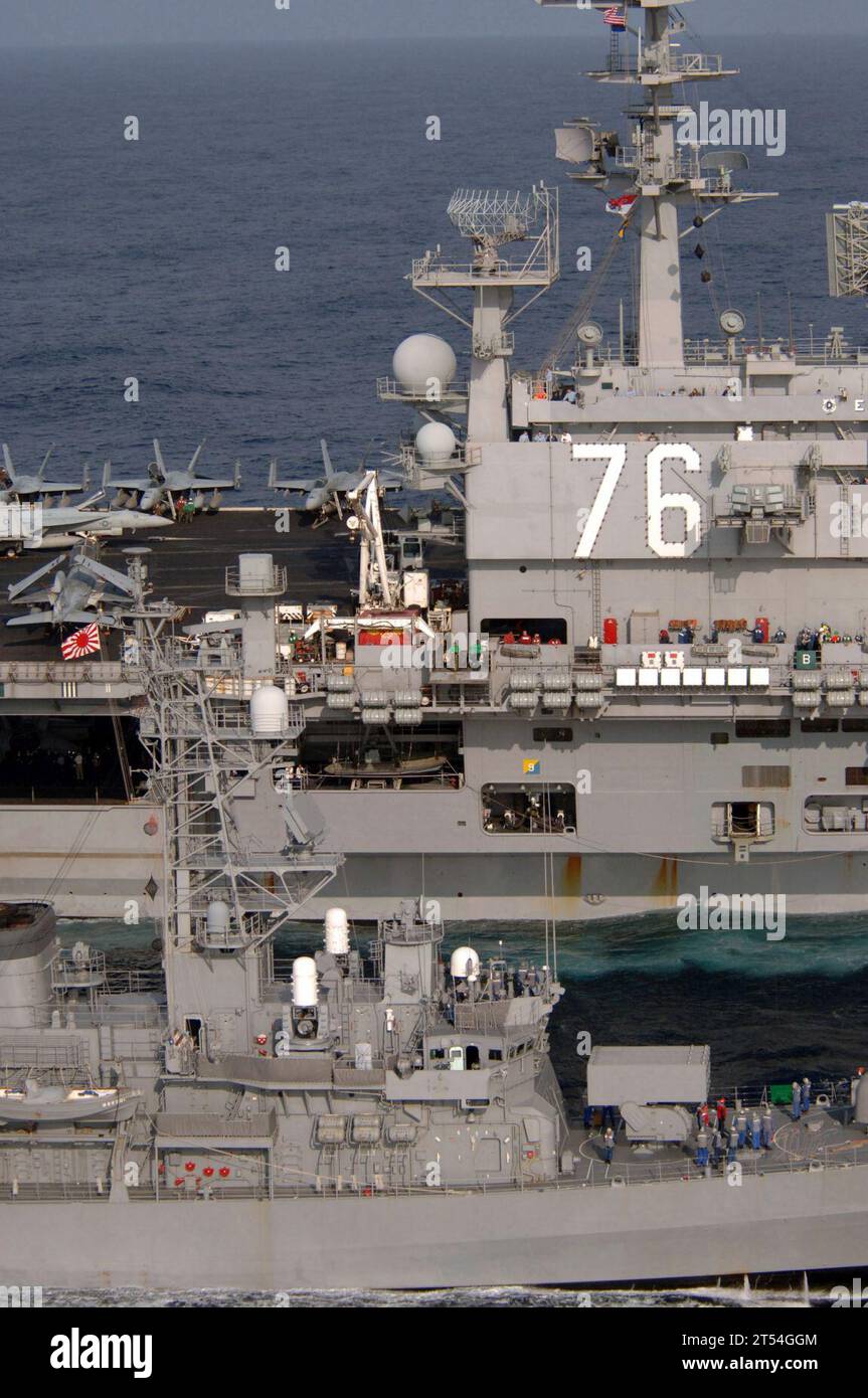 CVN 76, dd 155, fas, fueling at sea, japan maritime self defense force ...