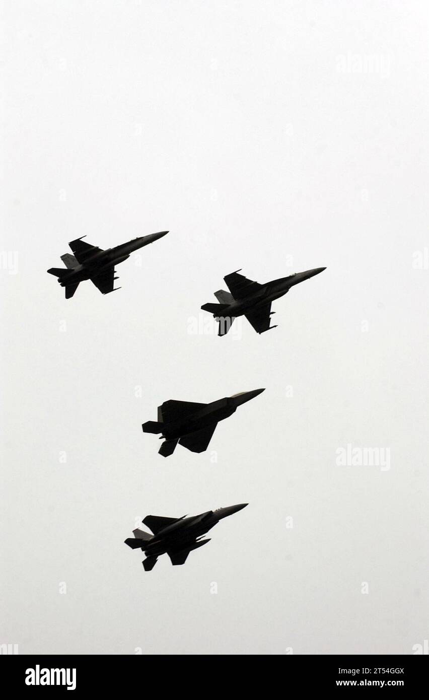 CVN 76, eagle, f/a-18c, F/A-18E, F-15C, f-22a, hornet, raptor, super hornet, USS Ronald Reagan ...