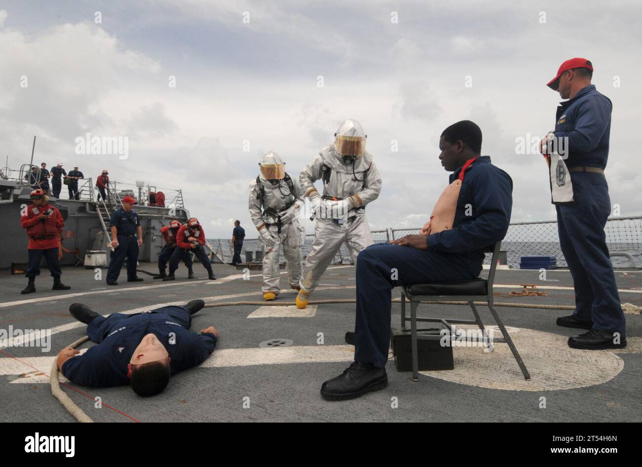 damage control exercise, DDG 57, Guided-Missile Destroyer, Indian Ocean ...