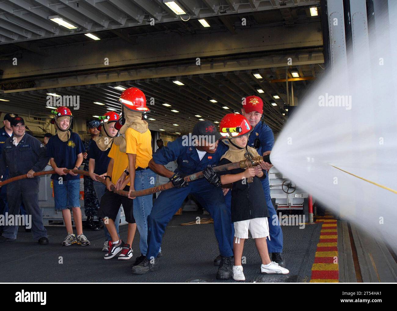 damage control team, fire fighting, Guantanamo Bay Naval Base, hose ...