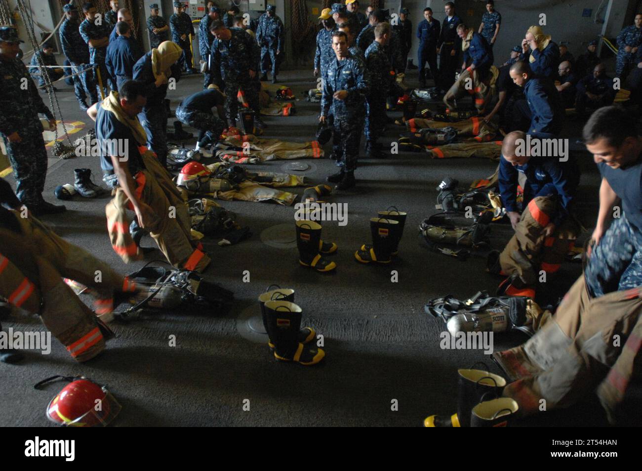 Damage Control Training, firefighting ensemble, Naval Base San Diego ...