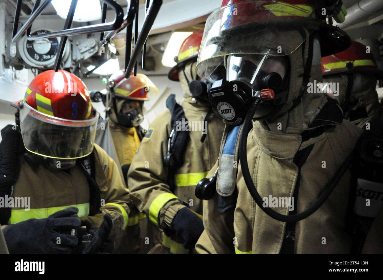 Damage Control, DC, don, fighting, fire, mids, midshipman, PPE, SCBA ...
