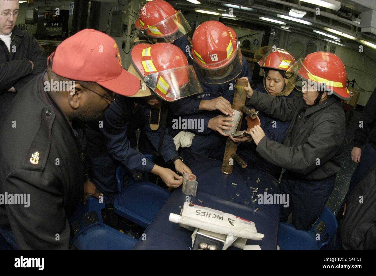 Damage Control, firefighting, gq, people, training Stock Photo - Alamy