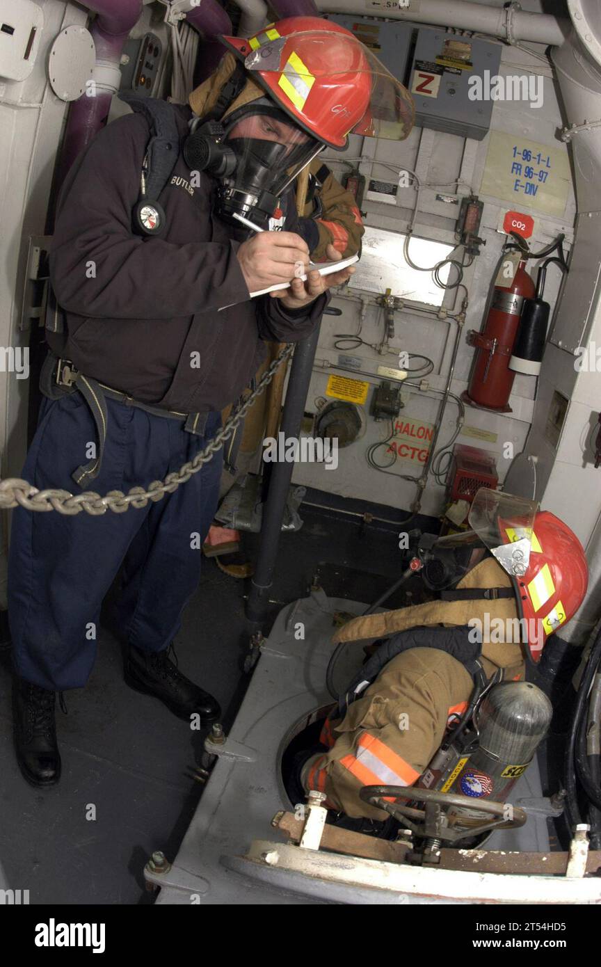 Damage Control, firefighting, gq, people, training Stock Photo - Alamy