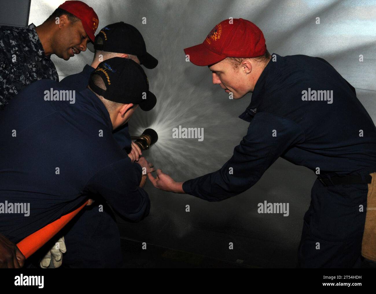 Damage Control, firefighting, hose handling, Sailors, training, U.S ...