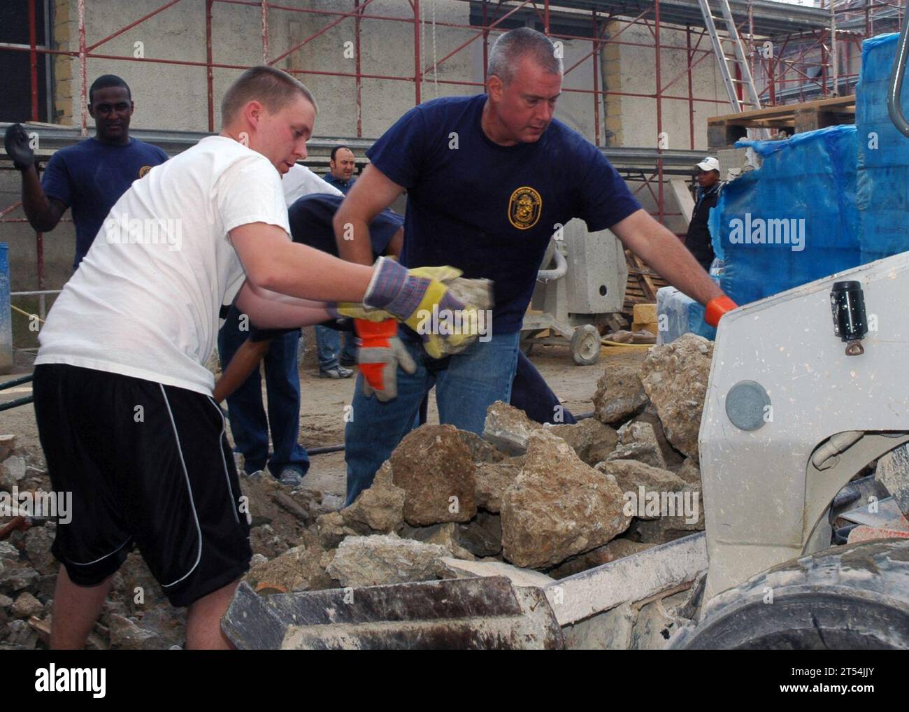 debris, future construction, guided-missile destroyer USS Oscar Austin ...