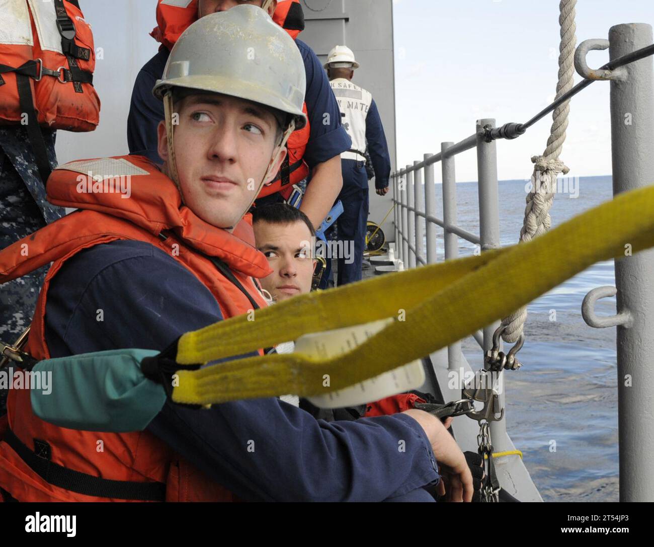deck, Drill, man overboard, navy, Sailors, U.S. Navy, USS Blue Ridge (LCC 19 Stock Photo - Alamy