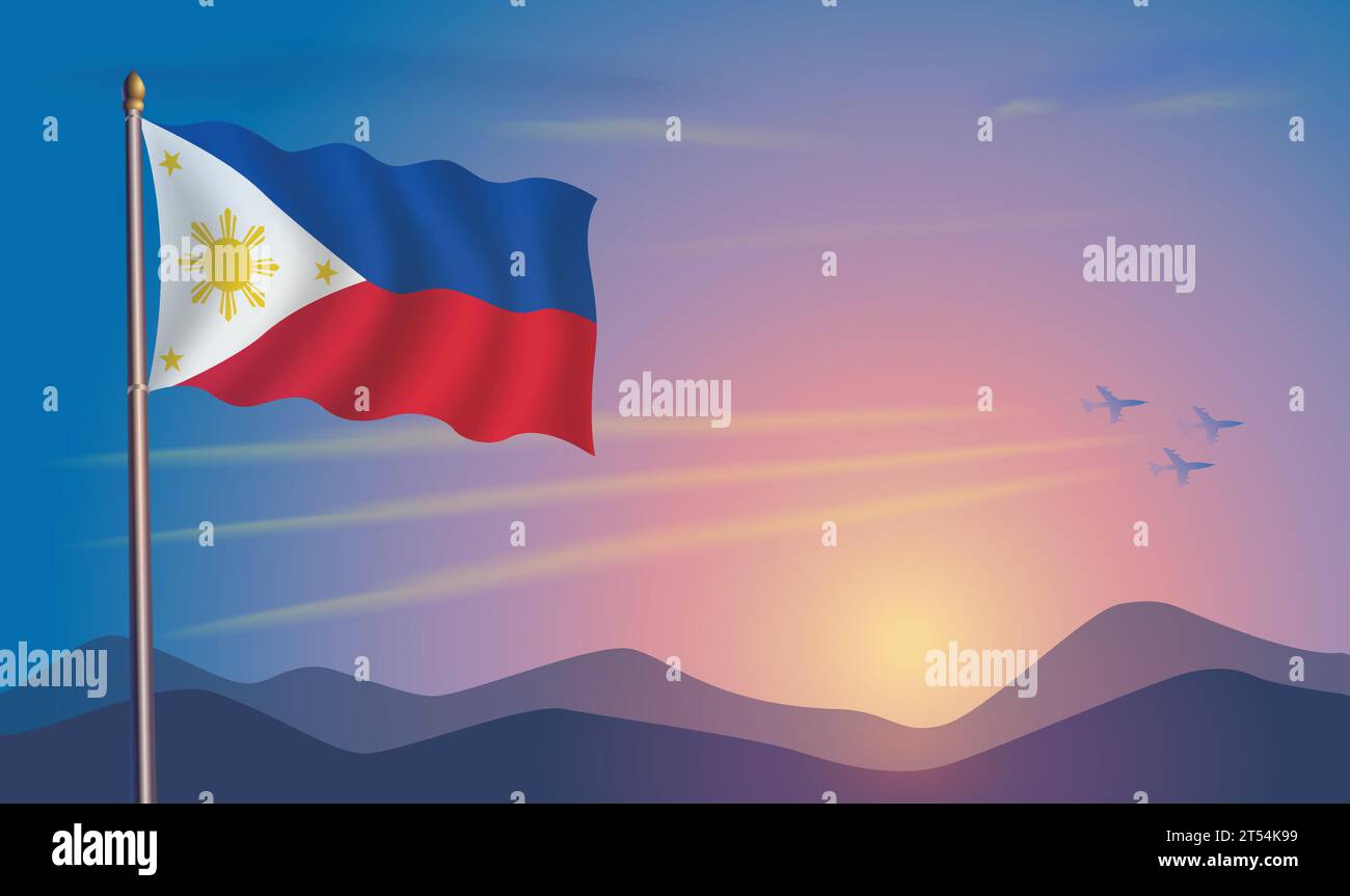 Philippines flag in the morning sun Royalty Free Vector Stock Vector ... Philippines flag in the morning sun Royalty Free Vector Stock Vector ...
