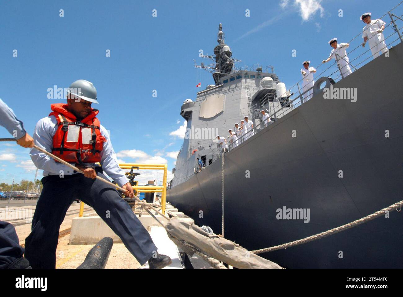 destroyer, handling, japanese, ropes Stock Photo - Alamy