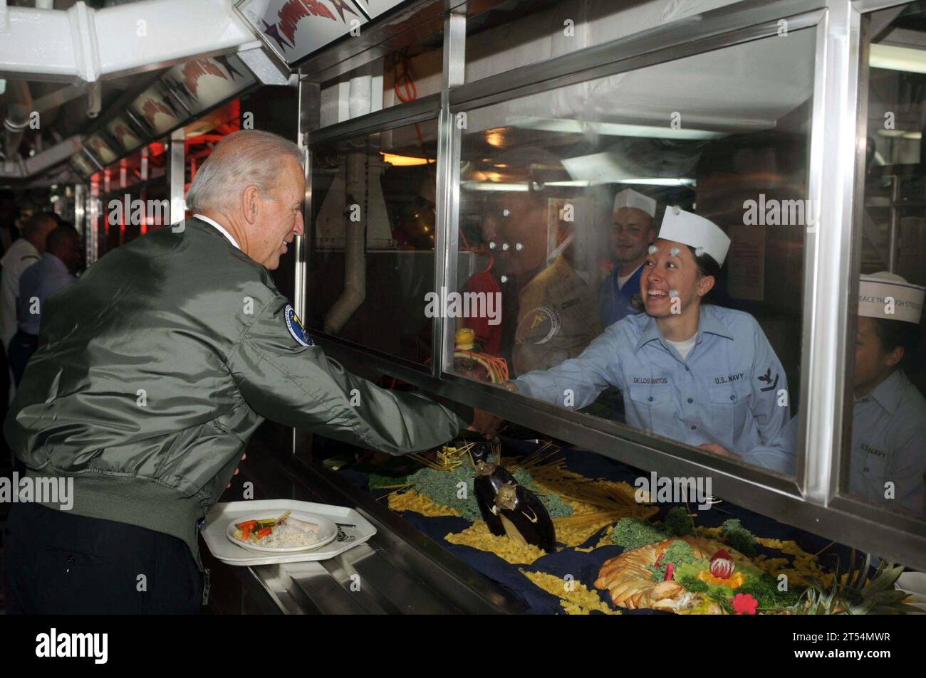 dining facilities, galley, lunch, mess line Stock Photo - Alamy