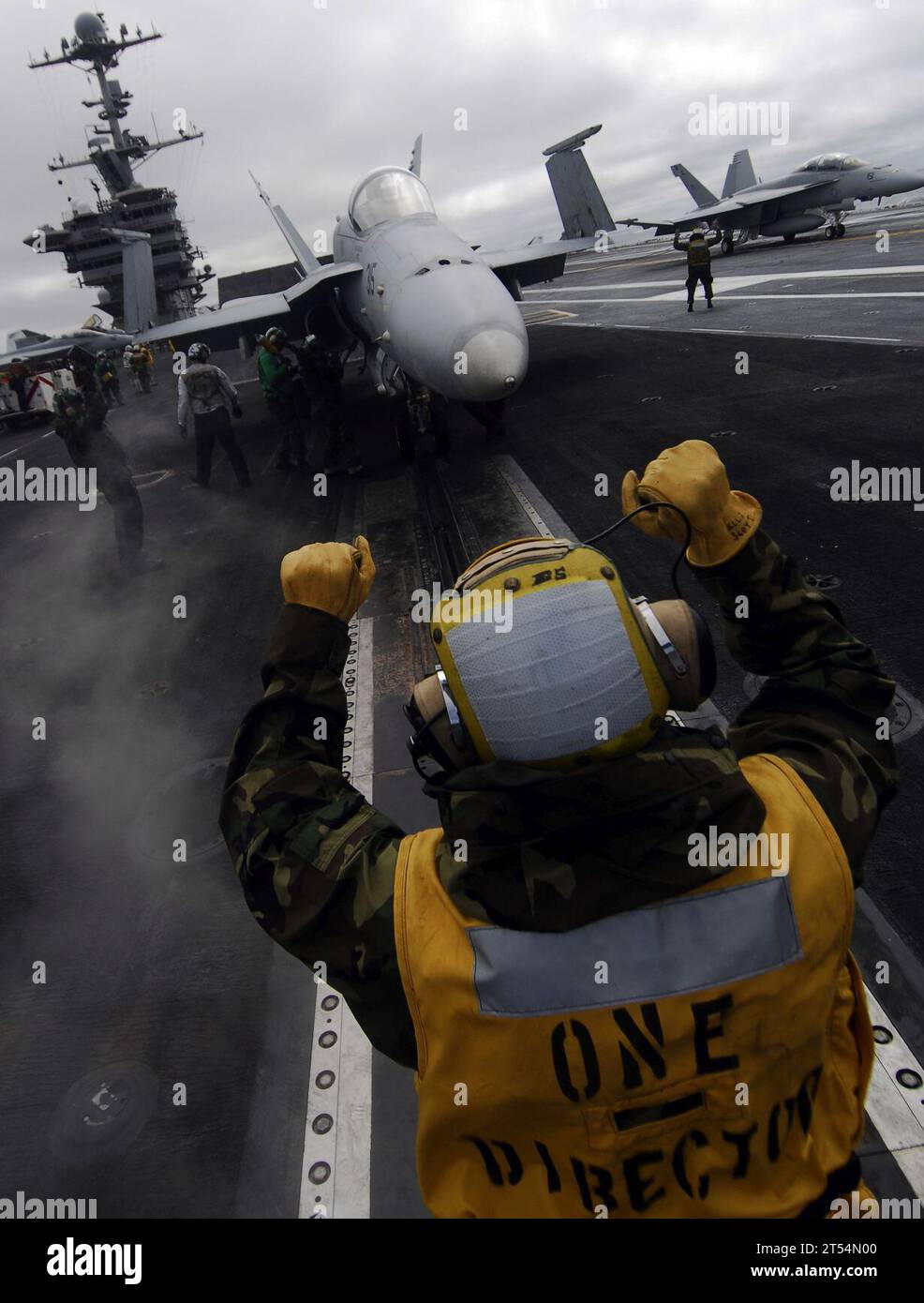 Director, flight deck, guiding Stock Photo - Alamy