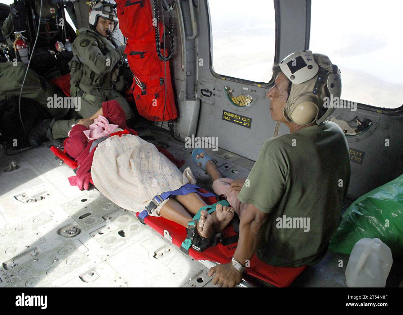 Disaster relief, evacuation, helicopter, Hurricane Felix Stock Photo ...