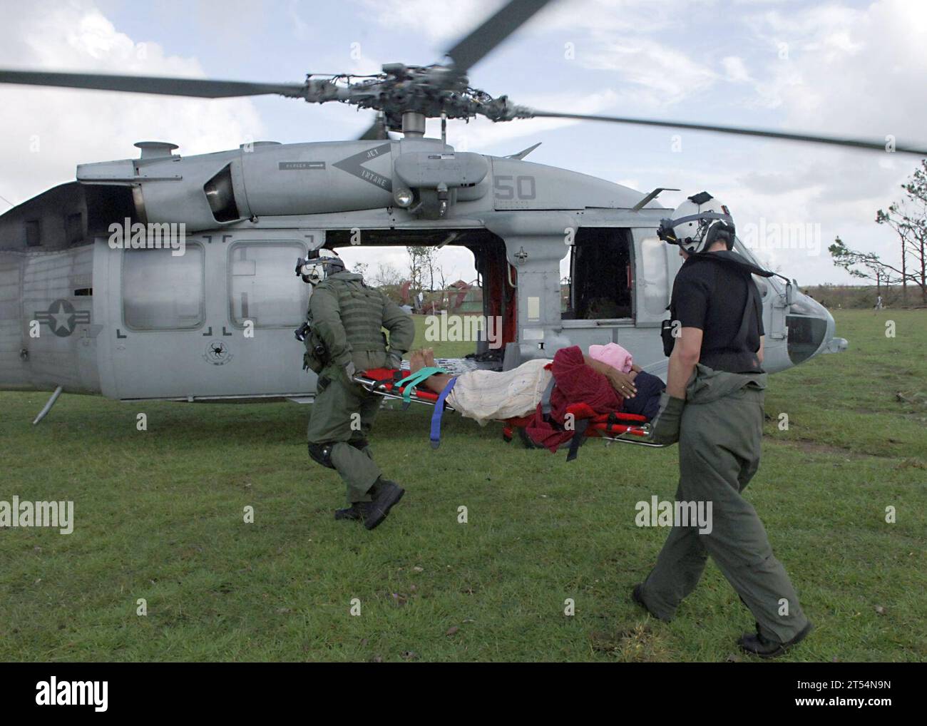 Disaster relief, evacuation, helicopter, Hurricane Felix Stock Photo ...