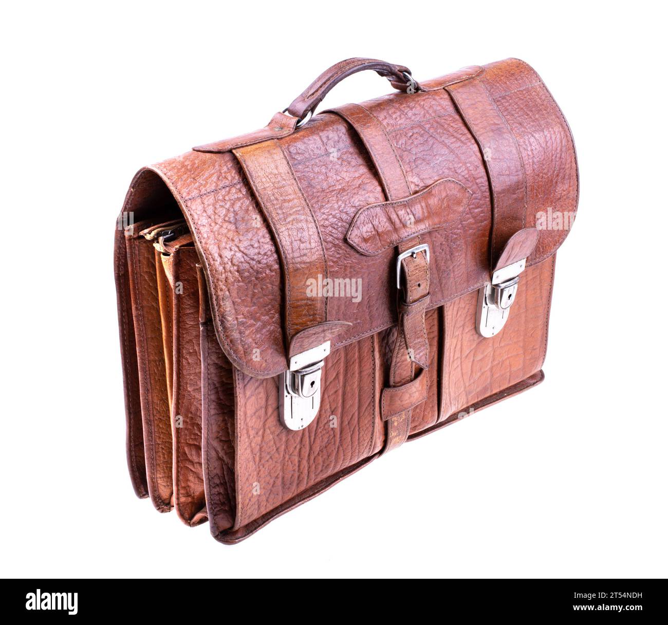 Vintage brown briefcase Cut Out Stock Images & Pictures - Alamy