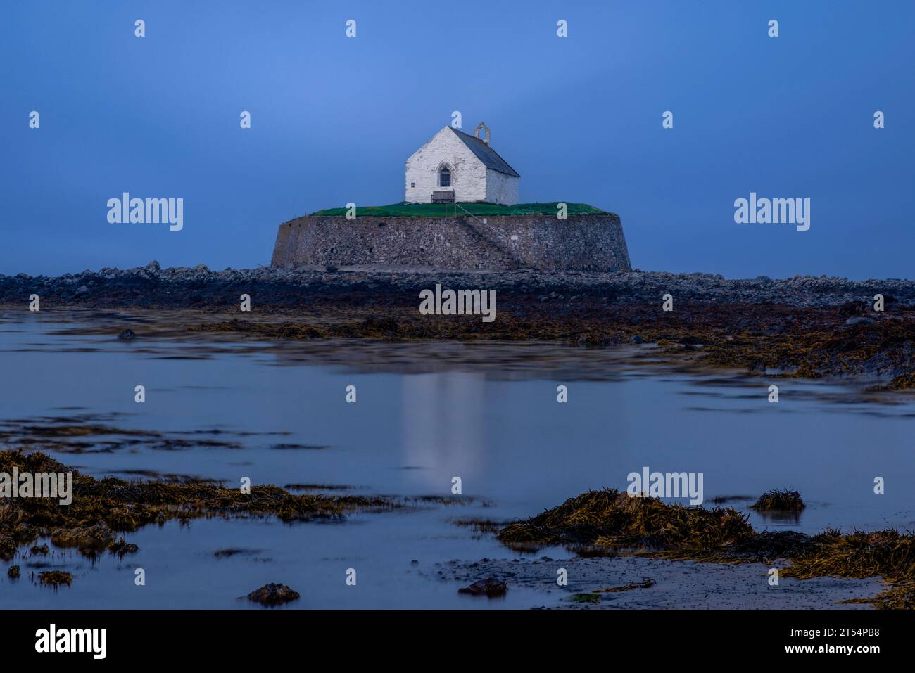 Eglwys Cwyfan, Wales, also known as the "Church in the Sea", is a ...