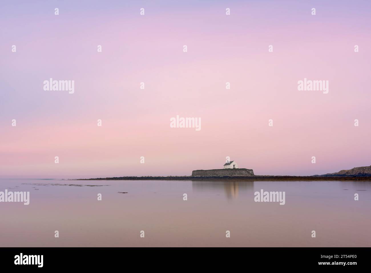 Eglwys Cwyfan, Wales, also known as the "Church in the Sea", is a ...