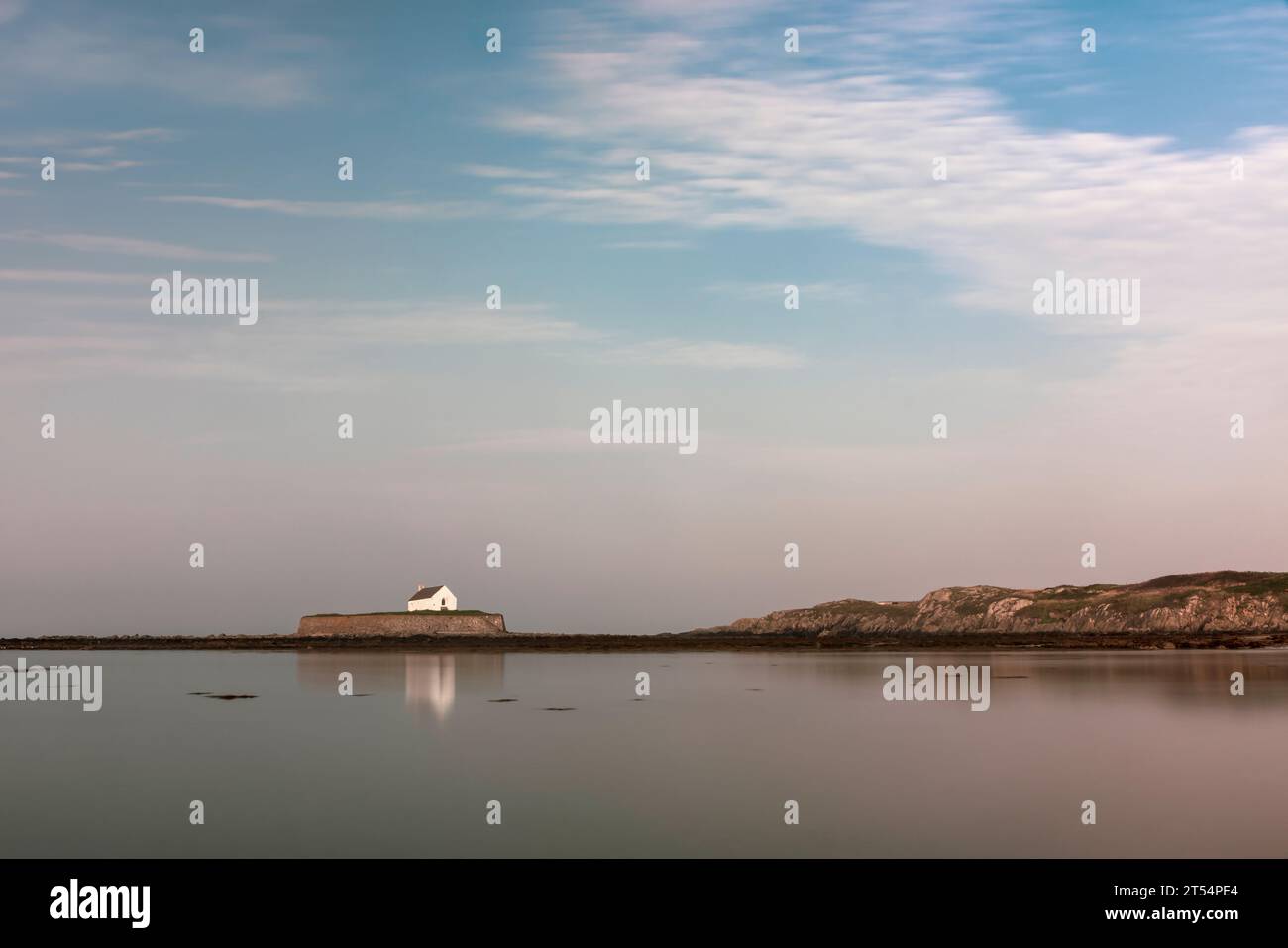 Eglwys Cwyfan, Wales, also known as the "Church in the Sea", is a ...