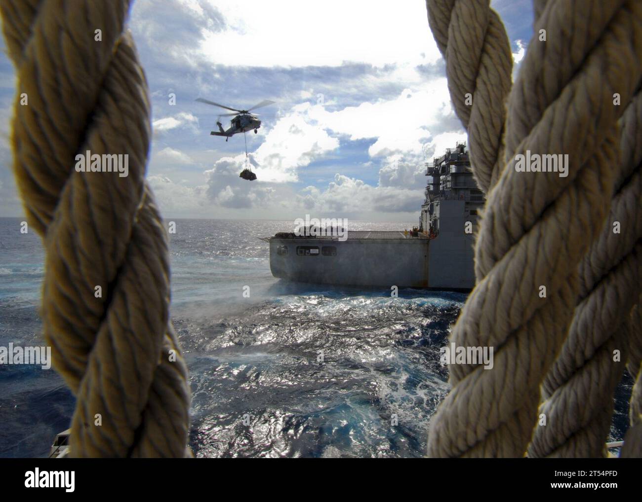 Dry Cargo/Ammunition Ship USNS Richard E. Byrd (T-AKE 4), helicopter ...